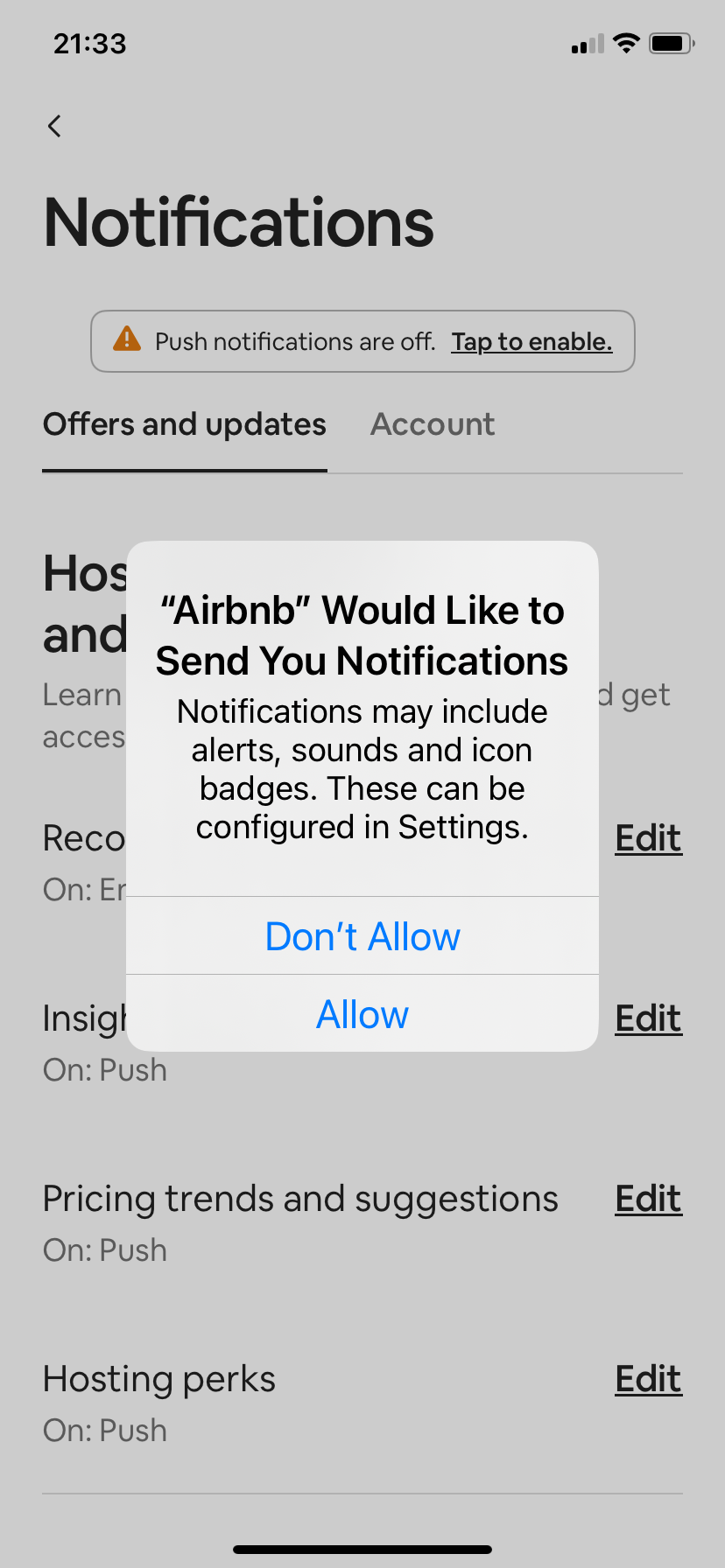 Solved: Notifications from Airbnb switched off - Airbnb Community