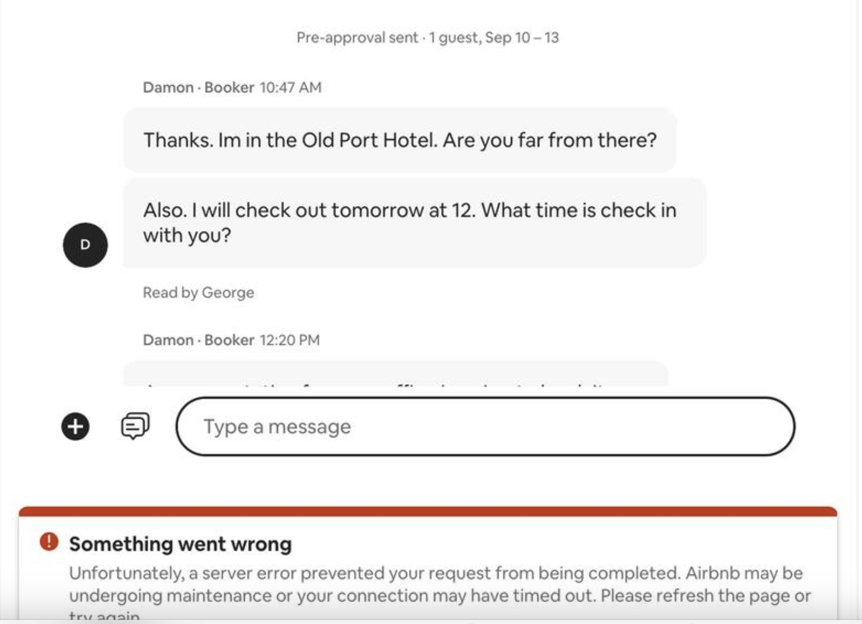 ! Sorry, something went wrong. Please try again. - Airbnb Community
