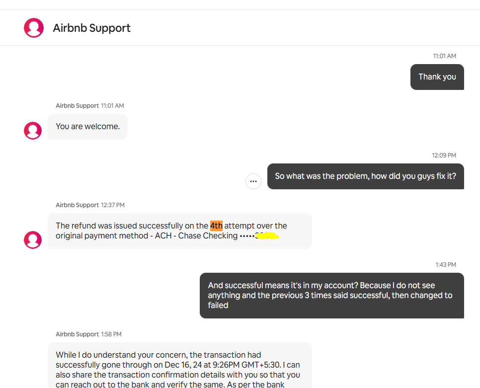 Solved: AirBNB Refund Failed - Who to Contact? - Airbnb Community