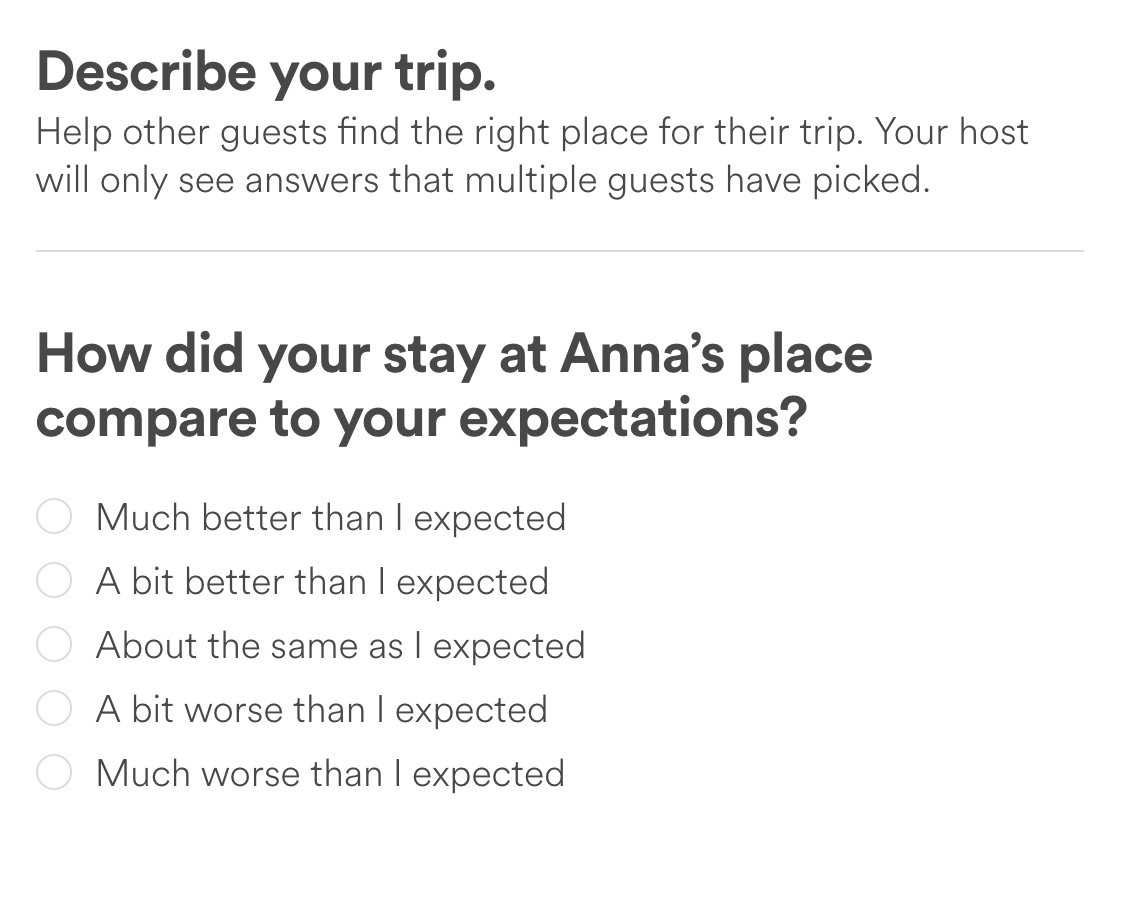 The "new" host review form for guests to rate host... - Page 3 - Airbnb ...