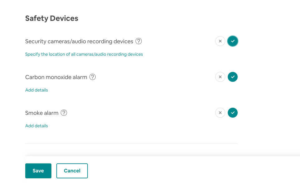 Solved: Best way to disclose exterior security cameras? - Airbnb Community