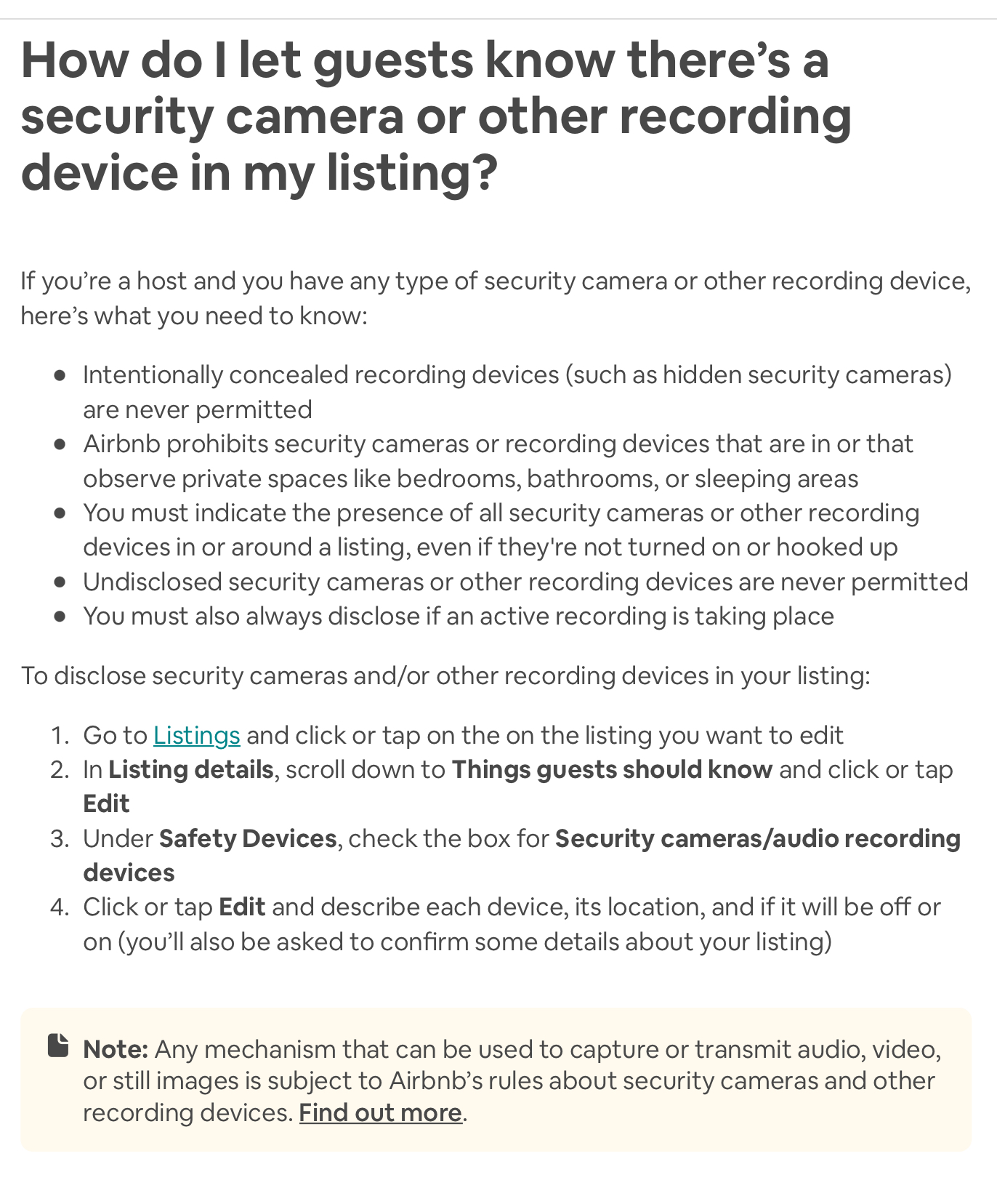 Re: Home Security System: Leave on or remove? - Airbnb Community
