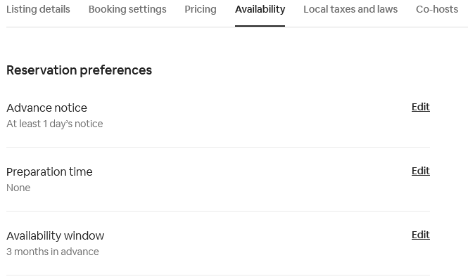 I am unable to change RESERVATION PREFERENCES on o... - Airbnb Community